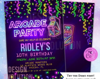 Arcade Birthday Banner Happy Birthday Arcade Banner 10th - Etsy