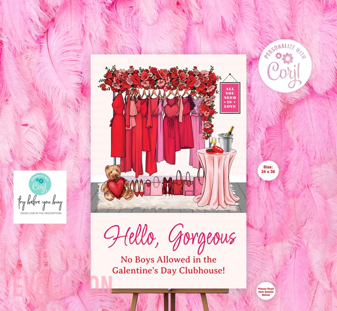 TRY DEMO FIRST welcome Sign Only Galantine's Day Valentine's Day Girls ...