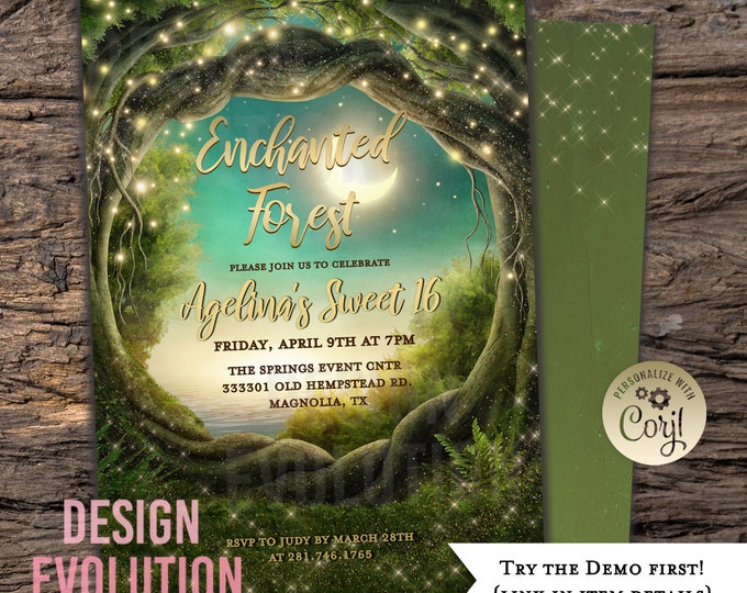 Enchanted Forest Birthday Invitation Template Woodland Critter Friends ...