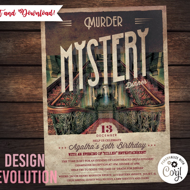 Clue Murder Mystery Invitation - Etsy