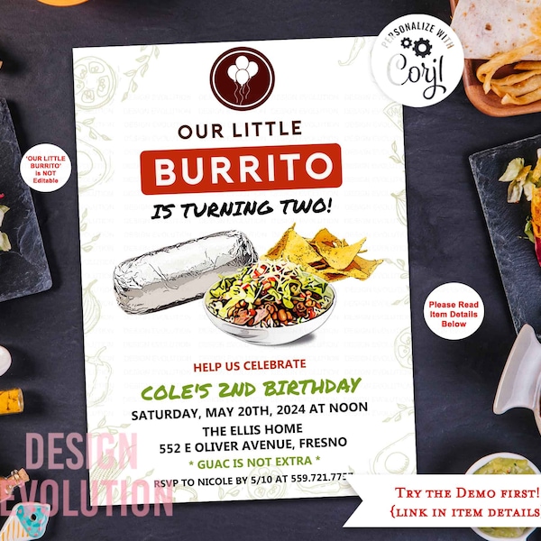 Burrito Invitation - Etsy