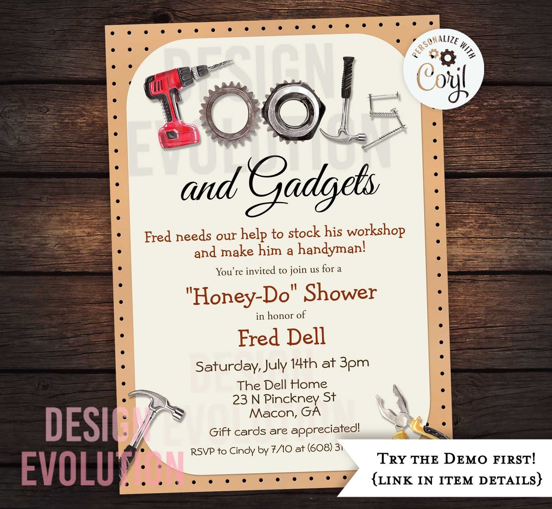 TRY DEMO FIRST - Honey Do Shower Tool Party Tool Shower Tools and ...