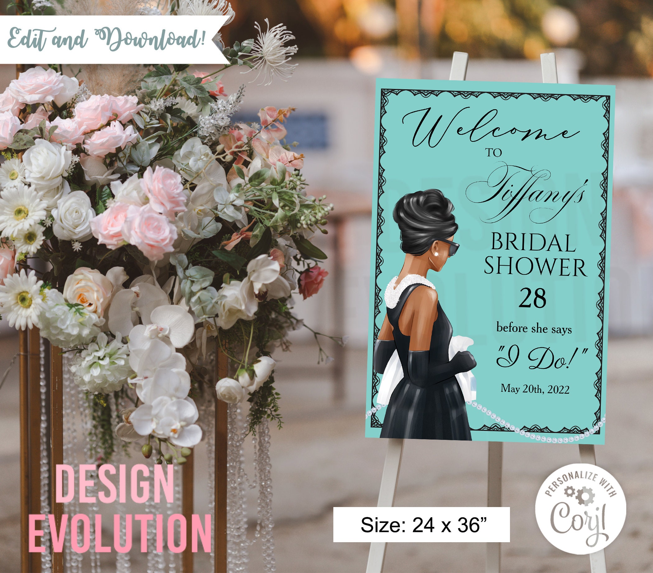 Breakfast at Tiffany's Bridal Shower Welcome Sign (24x36) (digital ...
