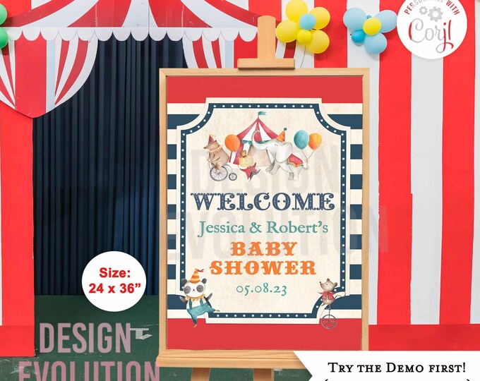 Welcome to the Circus Sign, Circus Theme Party, Greatest Show on Earth ...
