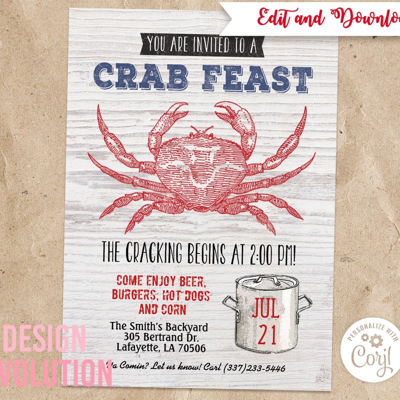 Crab Party - Etsy