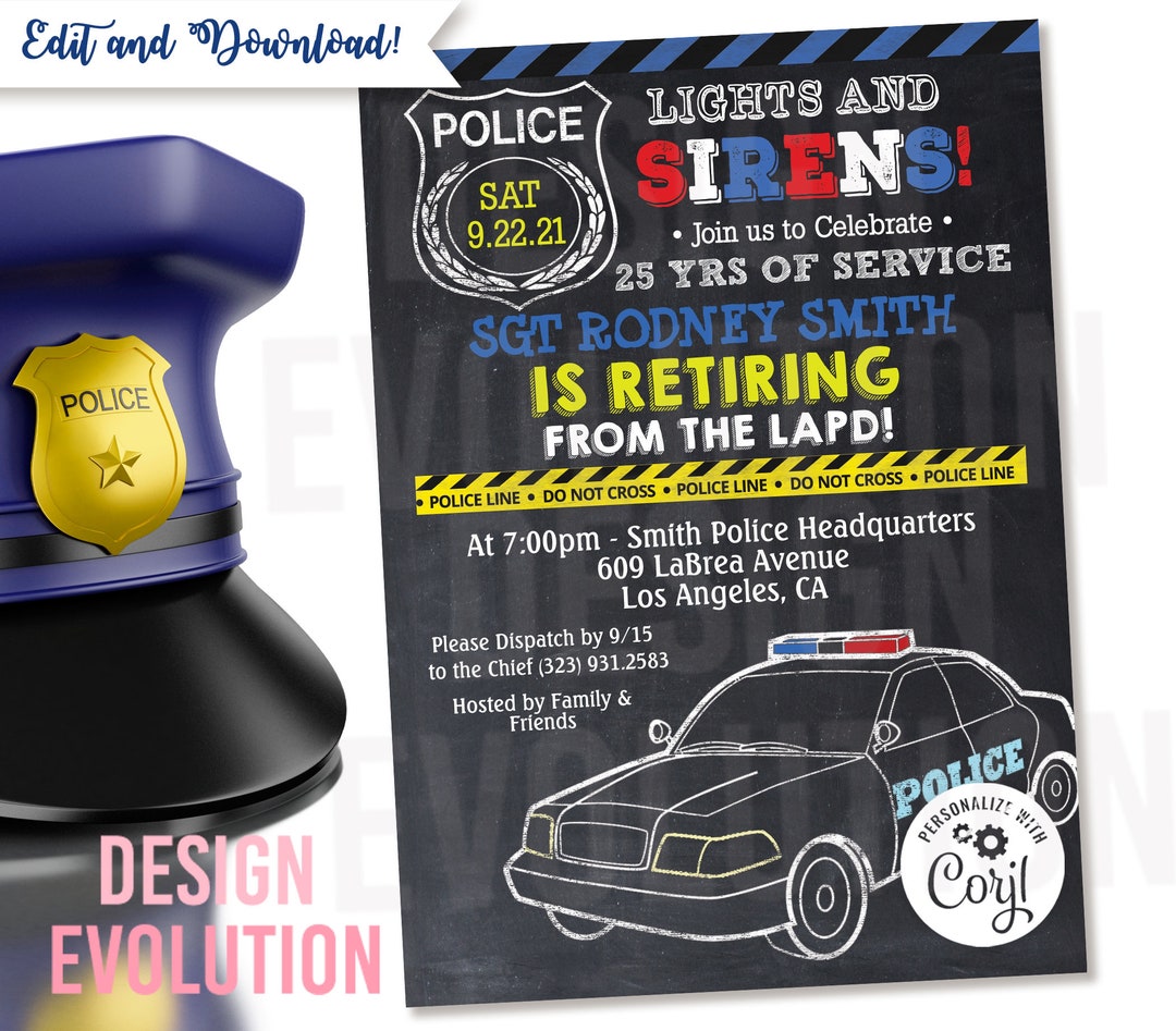 TRY DEMO FIRST - Police Retirement Law Enforcement Thin Blue Line ...