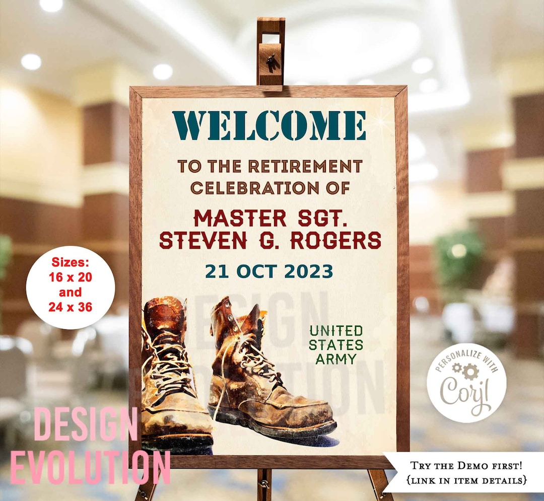 Military Retirement Welcome Sign: Construction Theme (digital Download ...