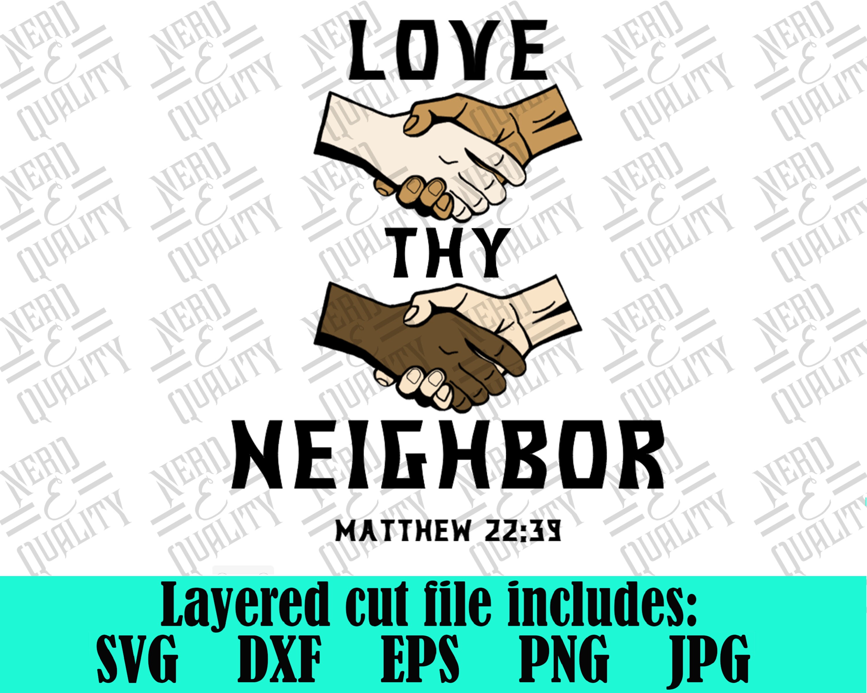 Digital DIGITAL FILES ONLY Love thy neighbor svg dxf eps ai Drawing ...