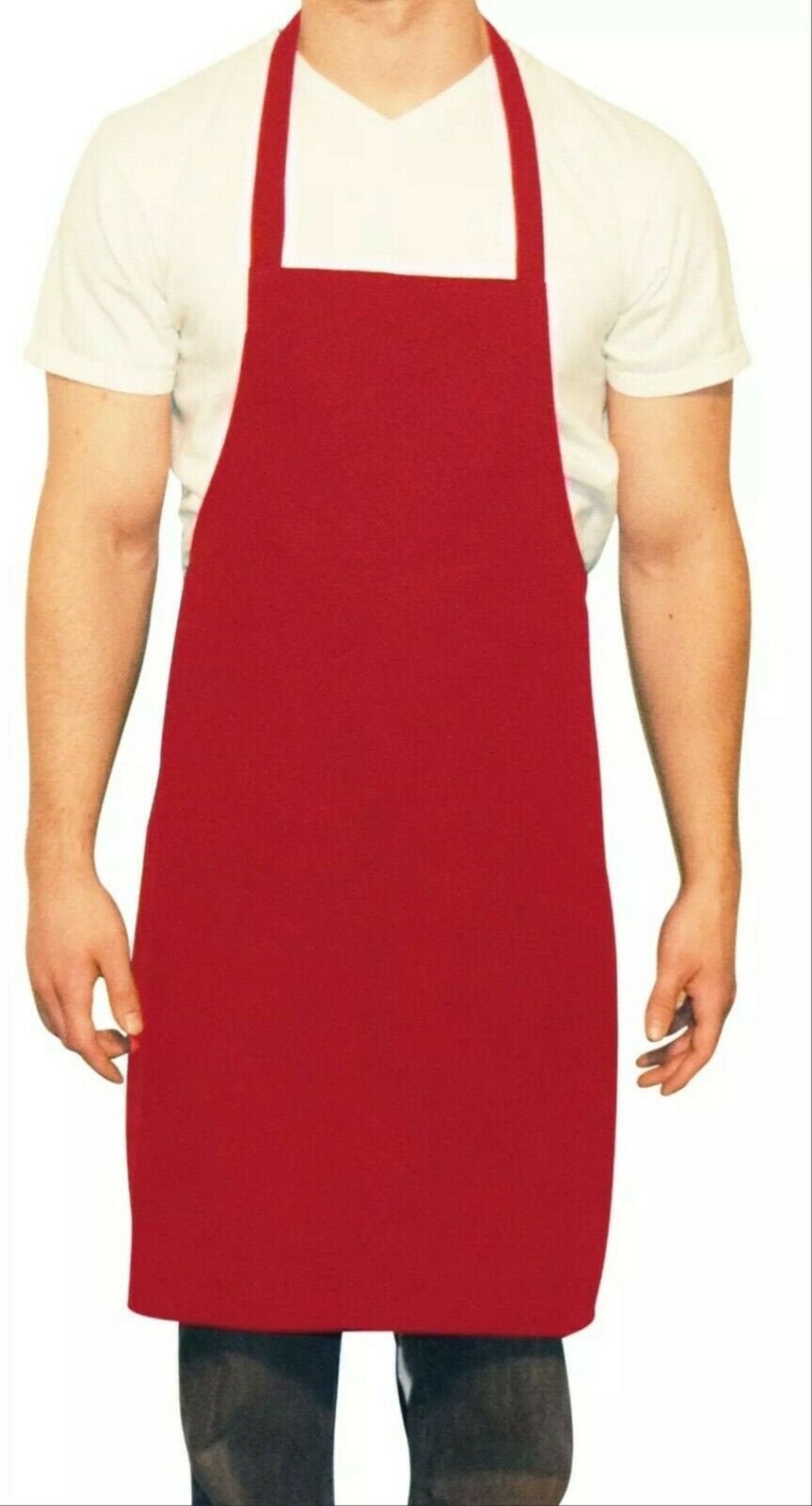 Red Color Men Women Apron Waterproof Kitchen Restaurant Chef | Etsy