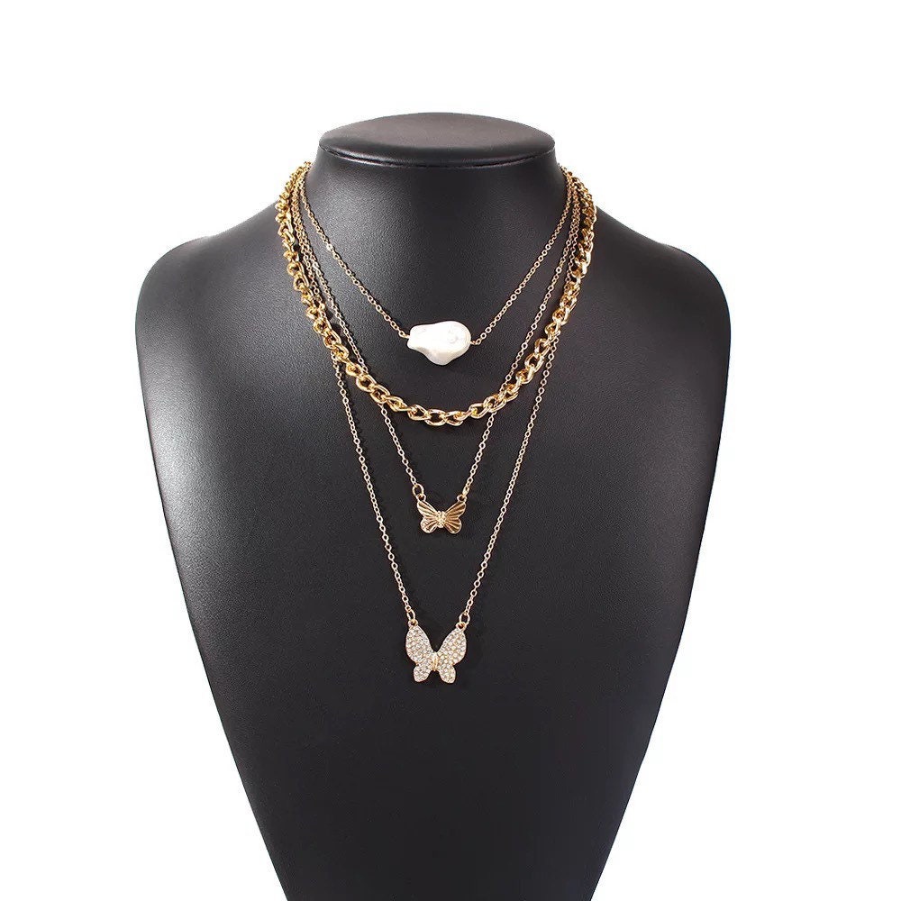 Butterfly Necklace Chains Butterfly Jewelry Chokers Butterfly Choker ...