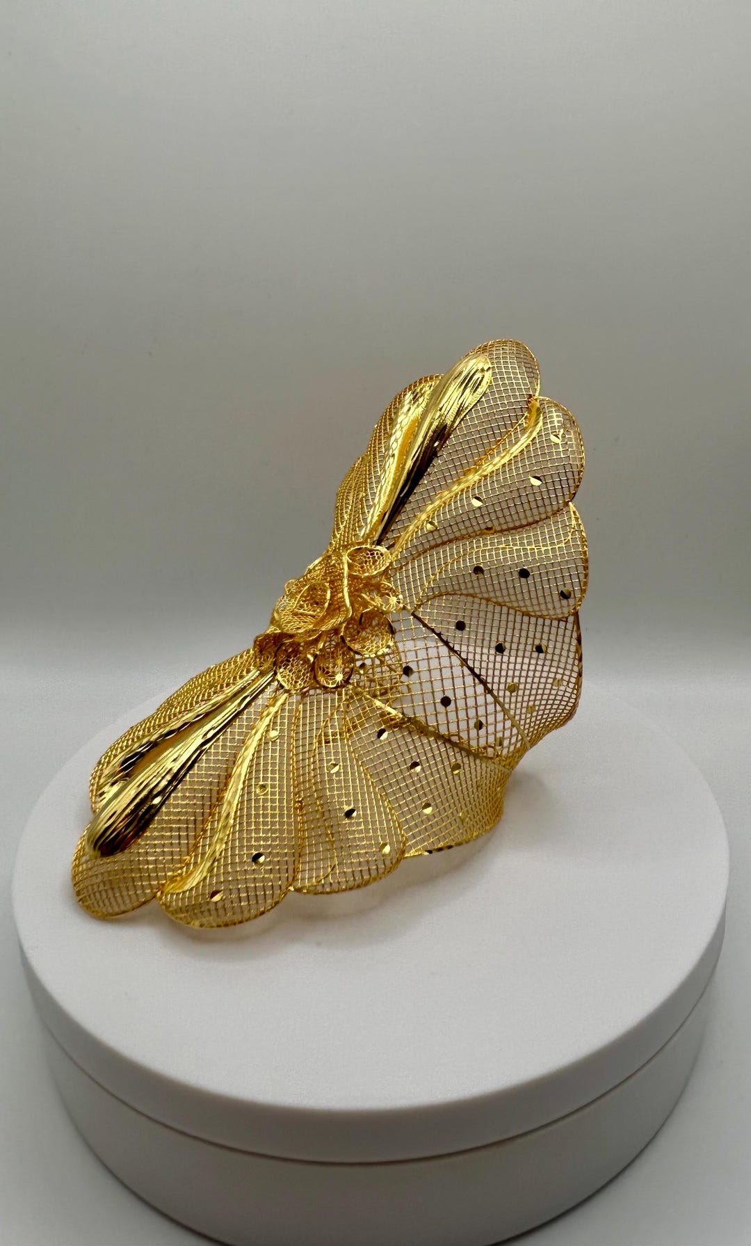22K Gold Plated Floral Cuff Bracelet: Turkish Bridal Bangle - Etsy