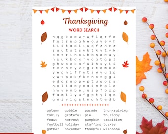 Words From Thanksgiving Game, Printable Game That's Fun to Play With ...