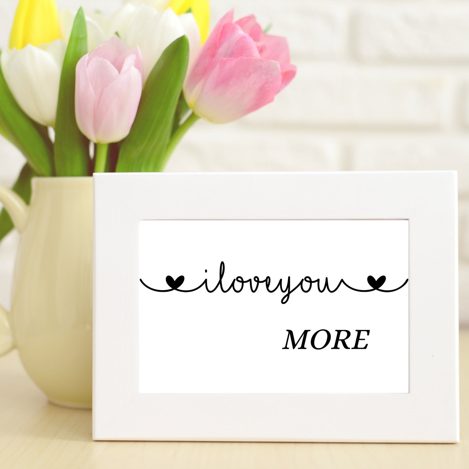 I Love You More Romantic Printable, Valentine's Gift, Wedding Day Gift ...