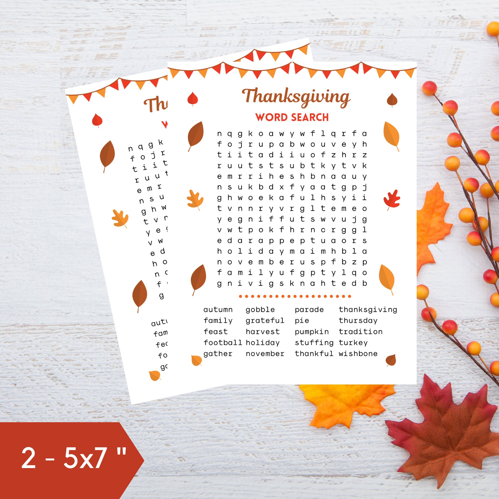 Thanksgiving Word Search Game, Printable Game That's Fun to Play With ...
