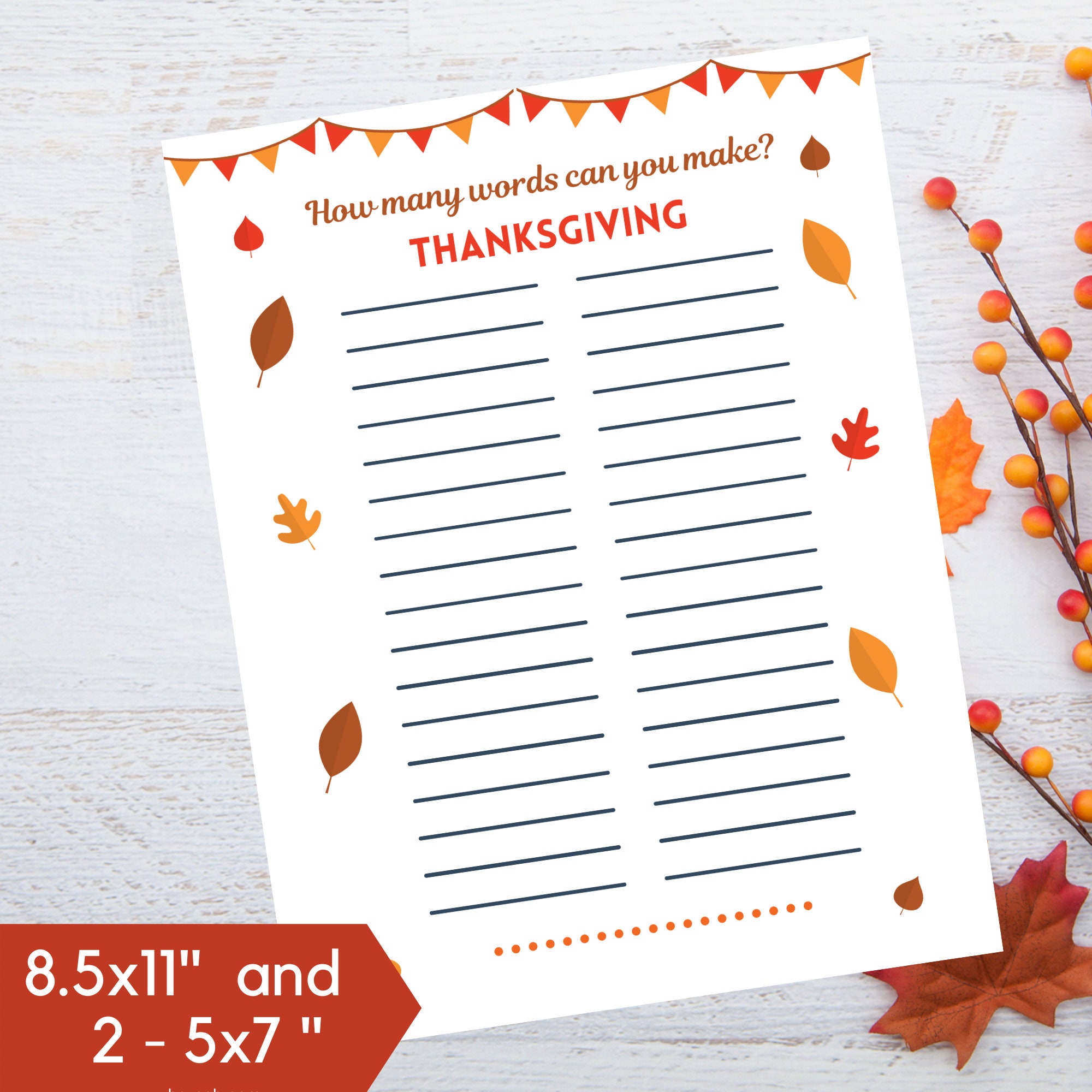 Thanksgiving Word Games Bundle, 5 Fun Printable Word Games to Play With ...