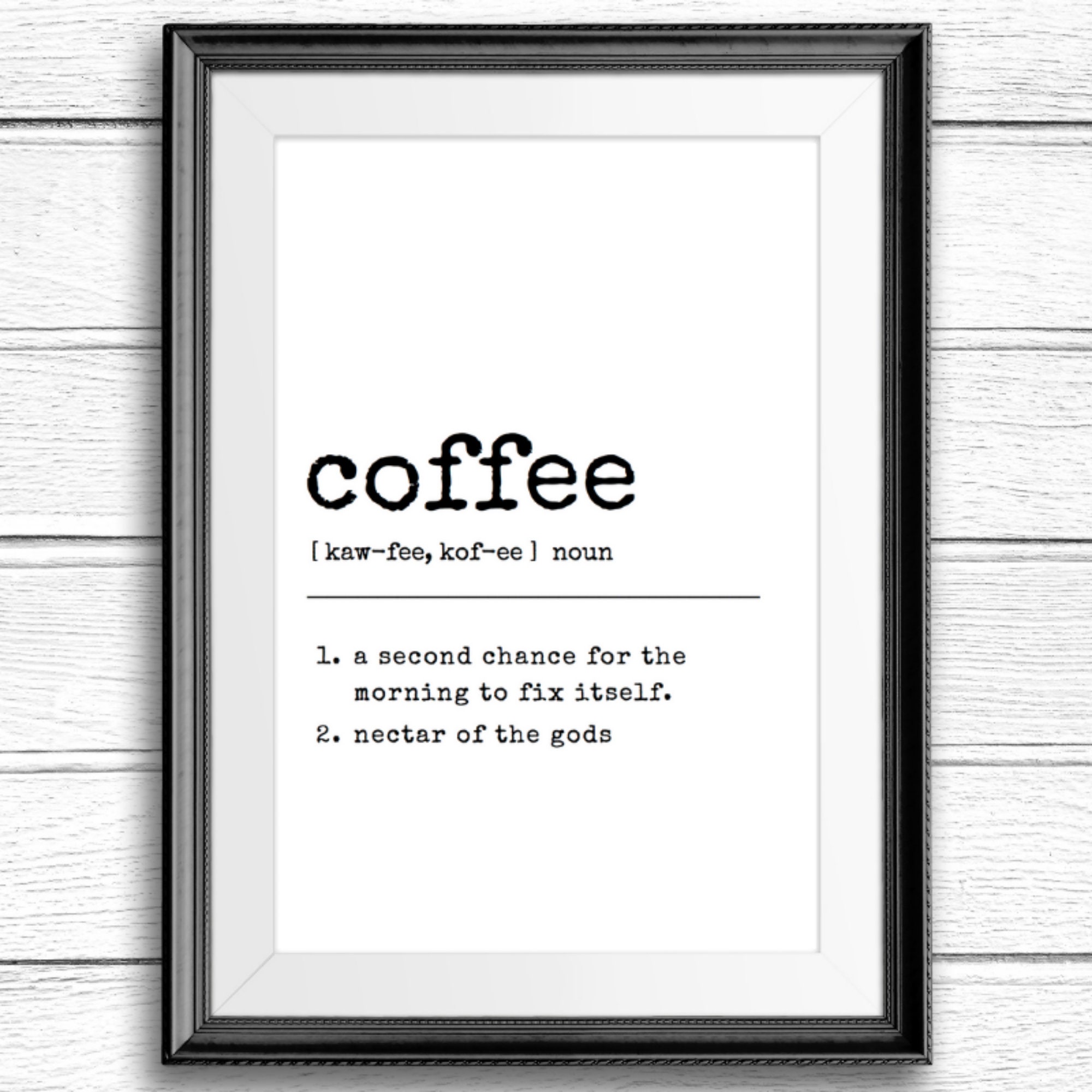 Coffee Definition Printable Wall Art. Coffee Wall Decor or Coffee Gift ...