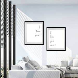 I Love You, I Love You More Romantic Wall Art Set of 2, Valentine's Day ...