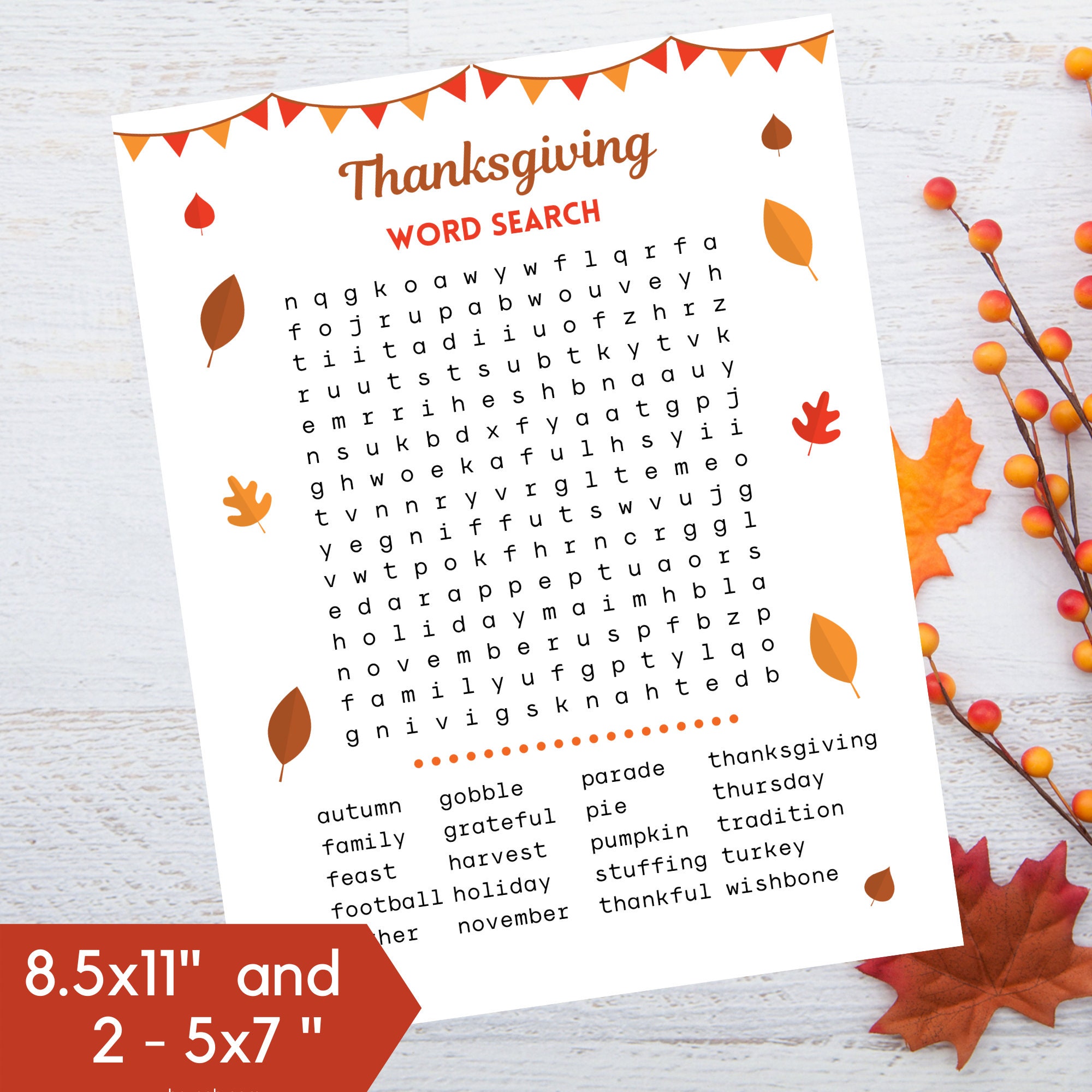 Thanksgiving Word Games Bundle, 5 Fun Printable Word Games to Play With ...