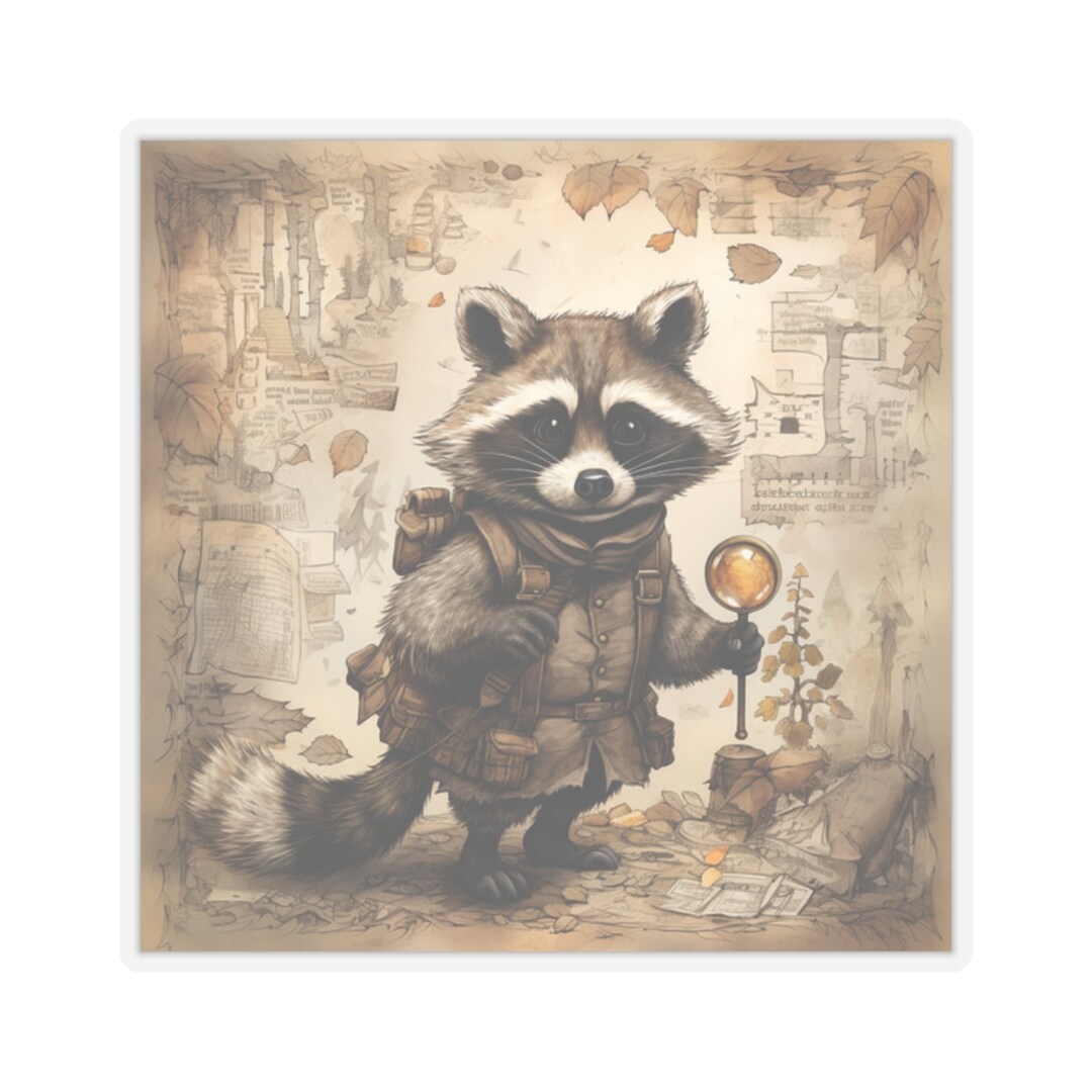 Treasure Map Raccoon 5 - Etsy