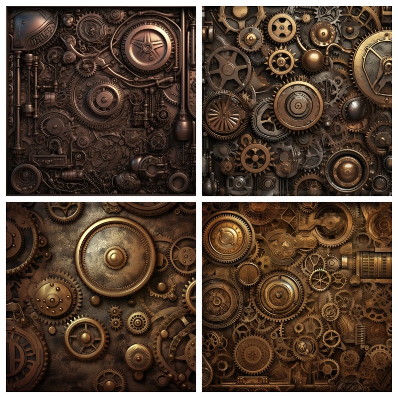 Steampunk Paper Pack, Steampunk Printables, Steampunk Junk Journal, Old ...