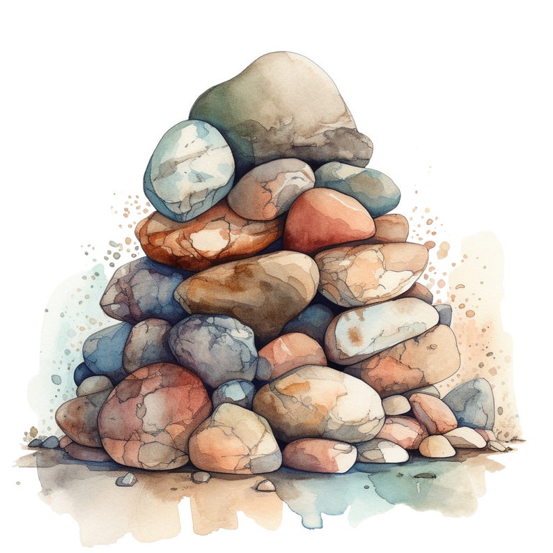 Beach Pebbles Clipart - 10 PNG Images, Digital Download, Commercial Use ...