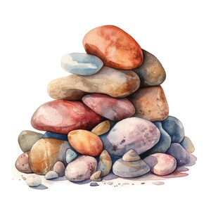 Beach Pebbles Clipart - 10 PNG Images, Digital Download, Commercial Use ...