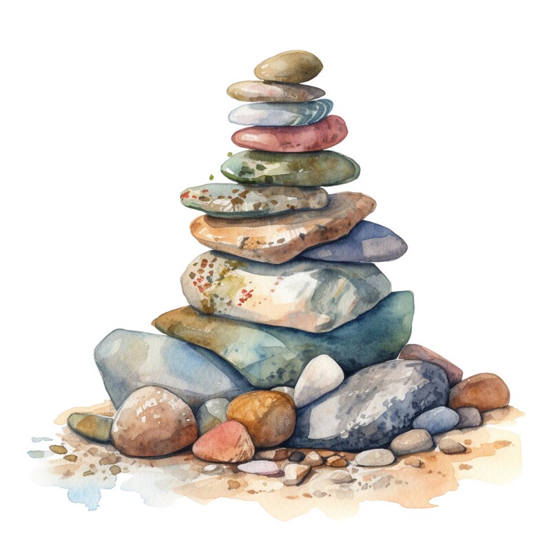 Beach Pebbles Clipart - 10 PNG Images, Digital Download, Commercial Use ...