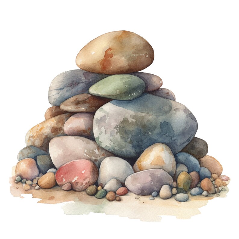 Beach Pebbles Clipart - 10 PNG Images, Digital Download, Commercial Use ...