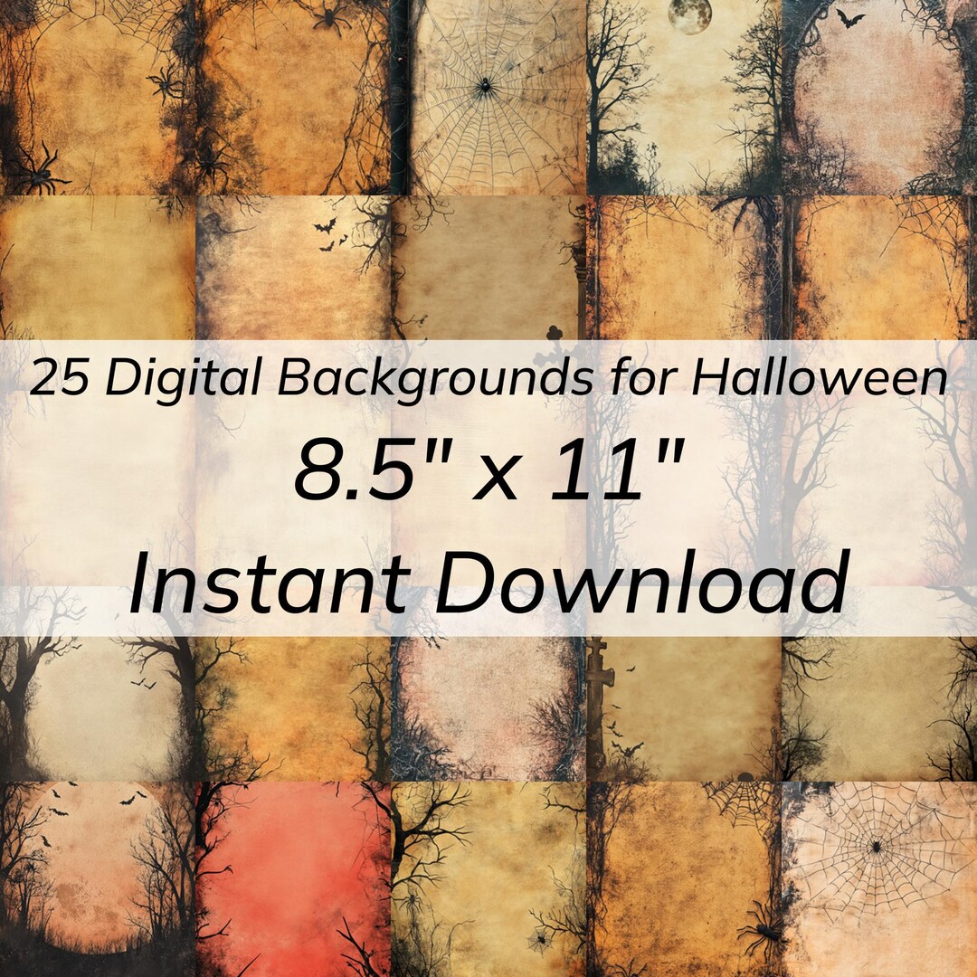 Spooky Halloween Backgrounds - 25 High Quality Images for Junk Journals ...