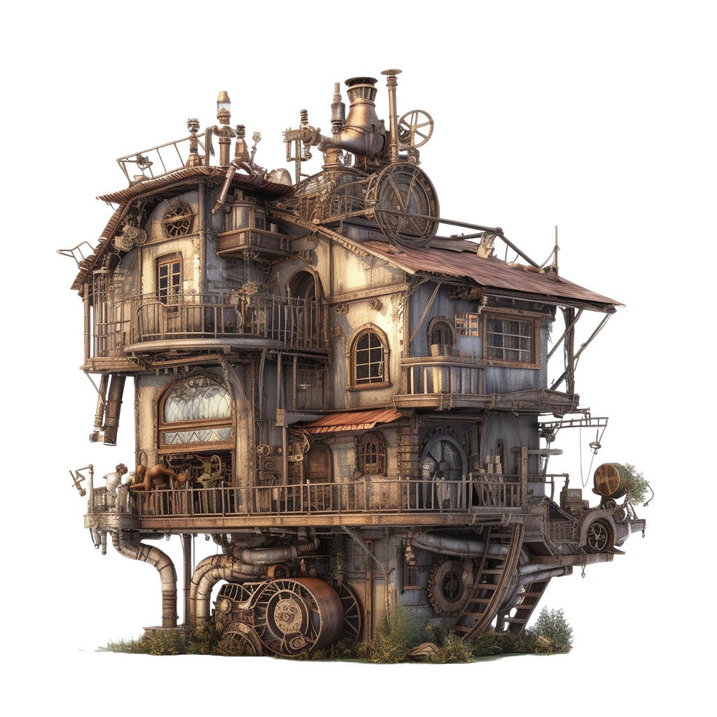 Steampunk House Drawing
