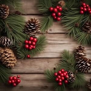 10 Rustic Christmas Digital Scrapbook Paper Background Weathered Wood ...