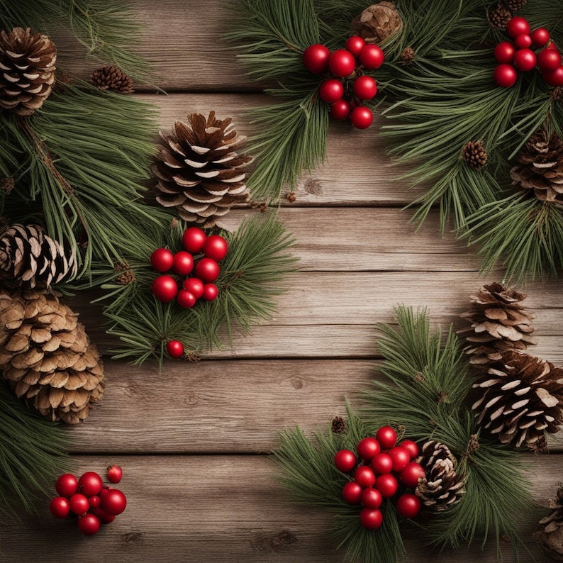 10 Rustic Christmas Digital Scrapbook Paper Background Weathered Wood ...