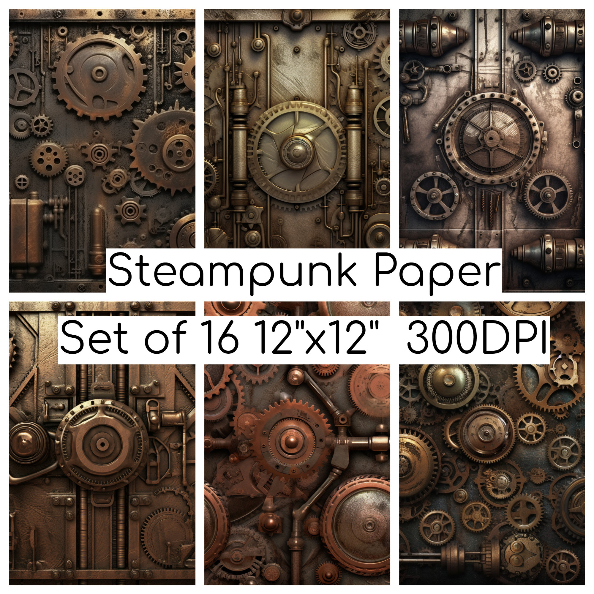 Steampunk Paper Pack, Steampunk Printables, Steampunk Junk Journal, Old ...