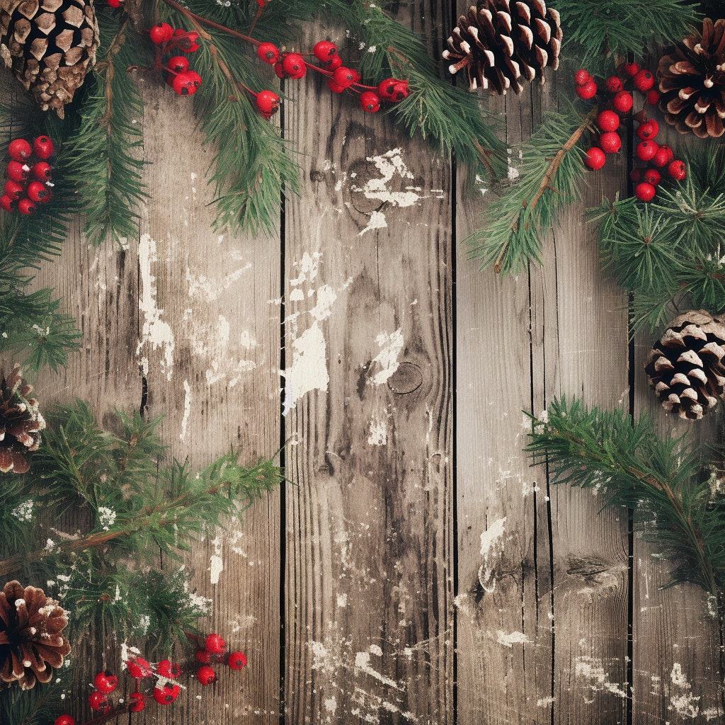 10 Rustic Christmas Digital Scrapbook Paper Background Weathered Wood ...
