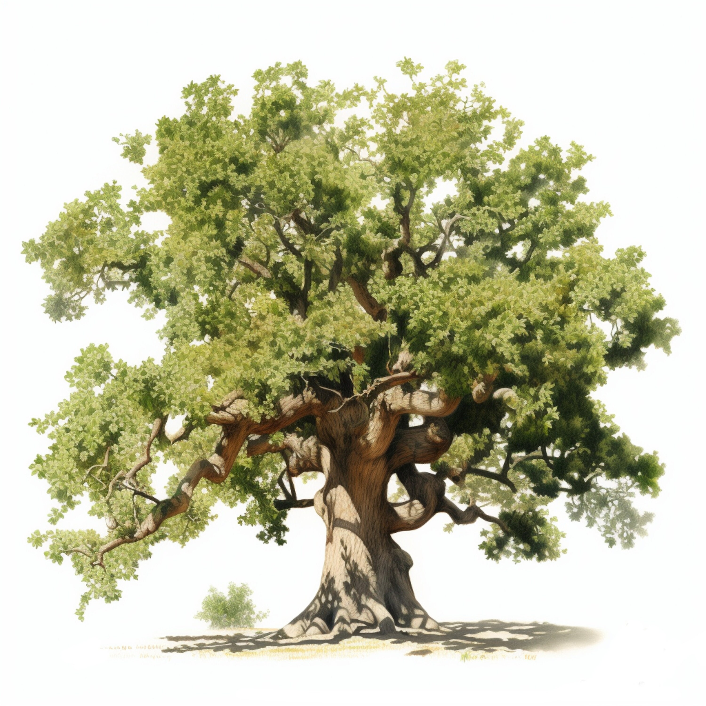 Oak Trees Watercolor Clipart, Oak Trees Clipart JPG, Watercolor Oak ...