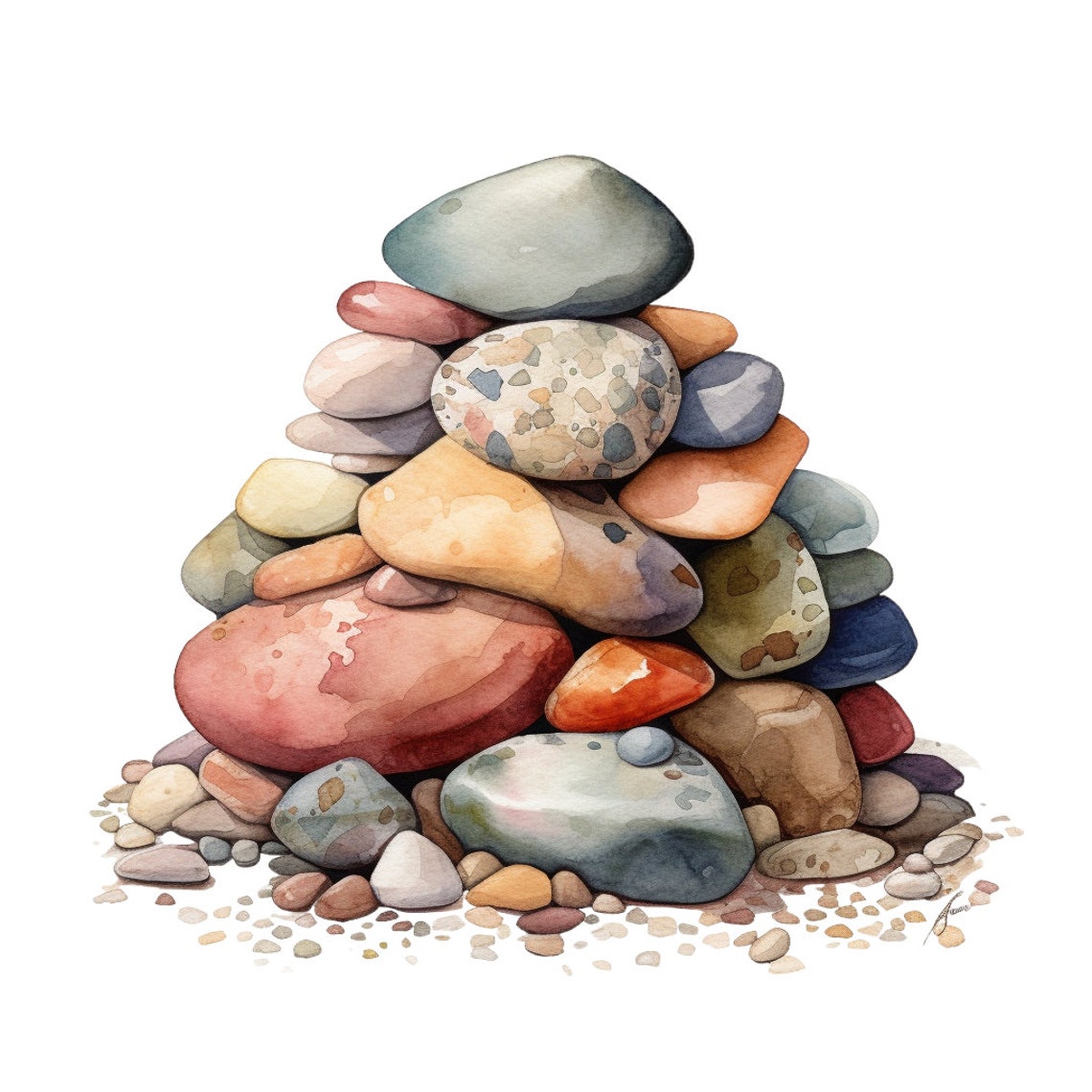 Beach Pebbles Clipart - 10 PNG Images, Digital Download, Commercial Use ...