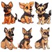 Chibi Style German Shepherd Clipart 30 High Qualityjpg Digital Paper ...