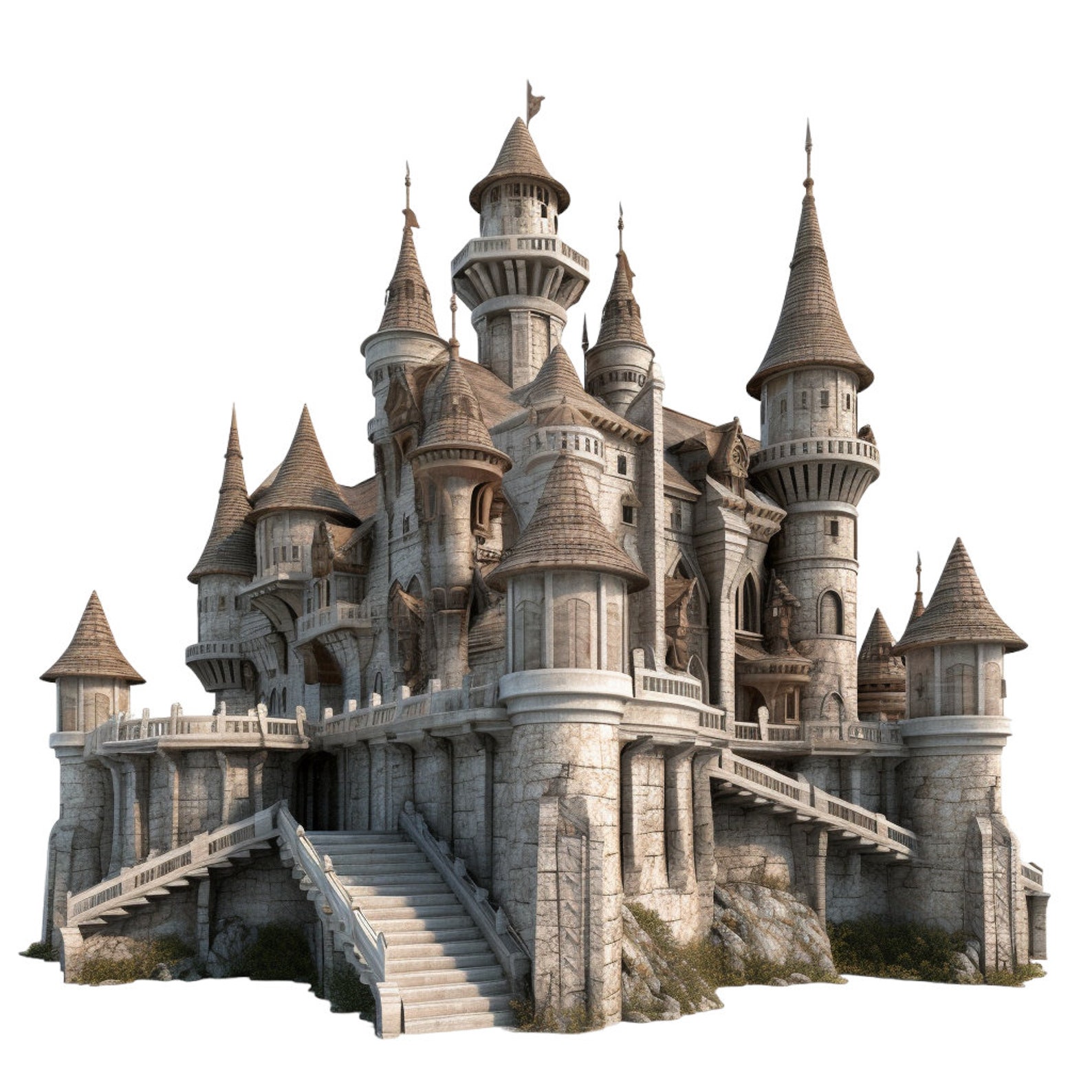 Fantasy Castle Clipart Bundle 10 High Quality Transparent PNG Images ...