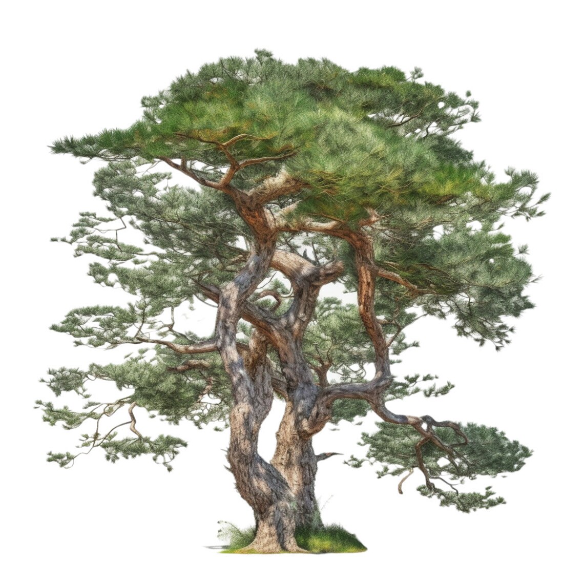 Scots Pine Trees Watercolor Clipart, Scots Pine Clipart JPG, Watercolor ...