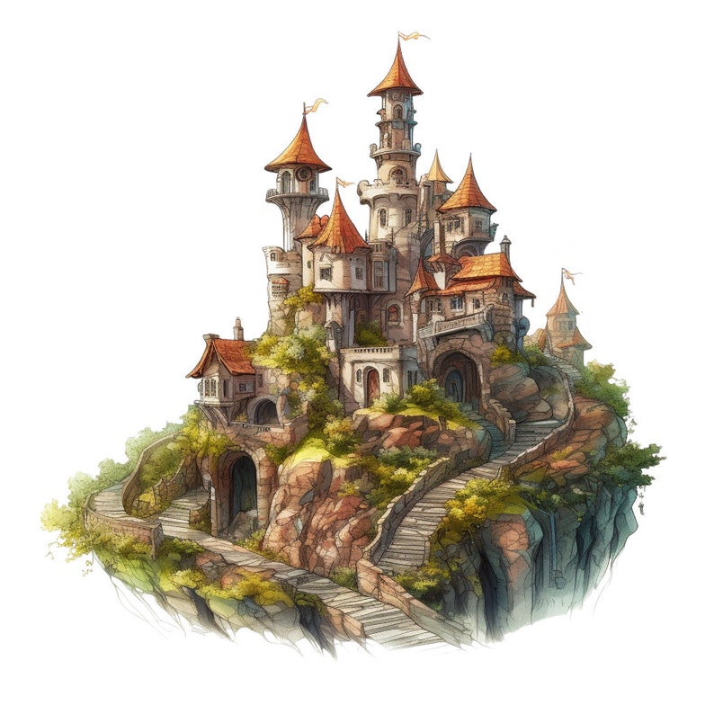 Fantasy Castle Clipart Bundle 10 High Quality Transparent PNG Images ...