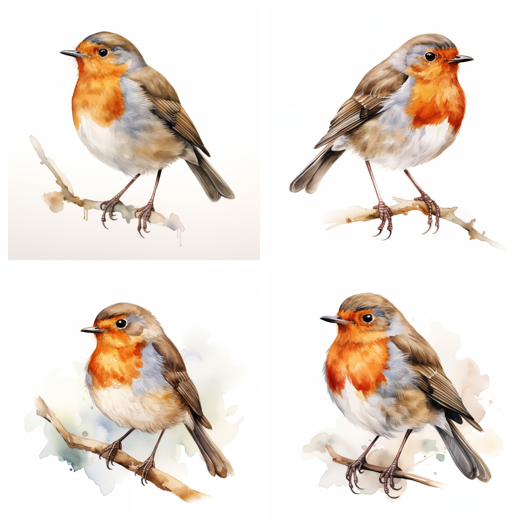 16 High Quality Robin Clipart Images - Digital Download for Card Making ...