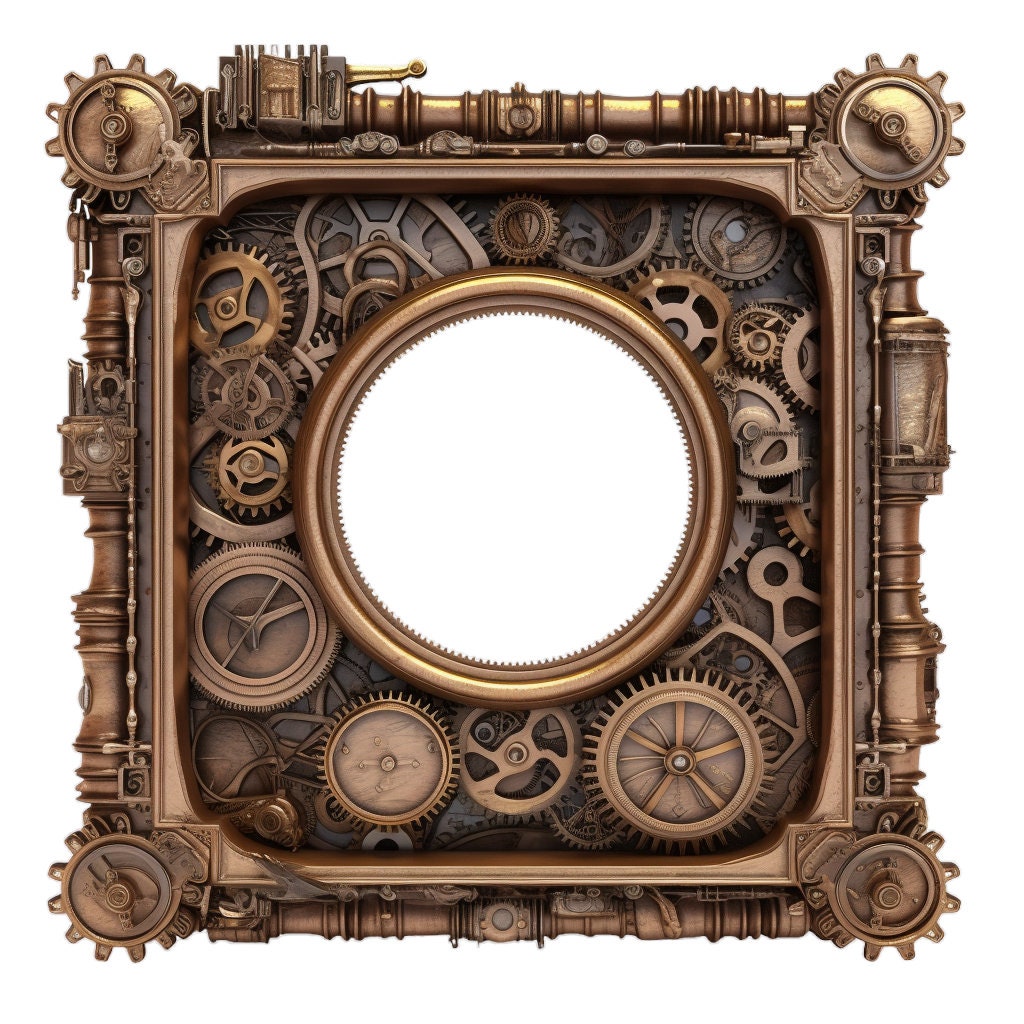 Steampunk Frames, High Quality Clipart, Instant Download, 300 Dpi ...
