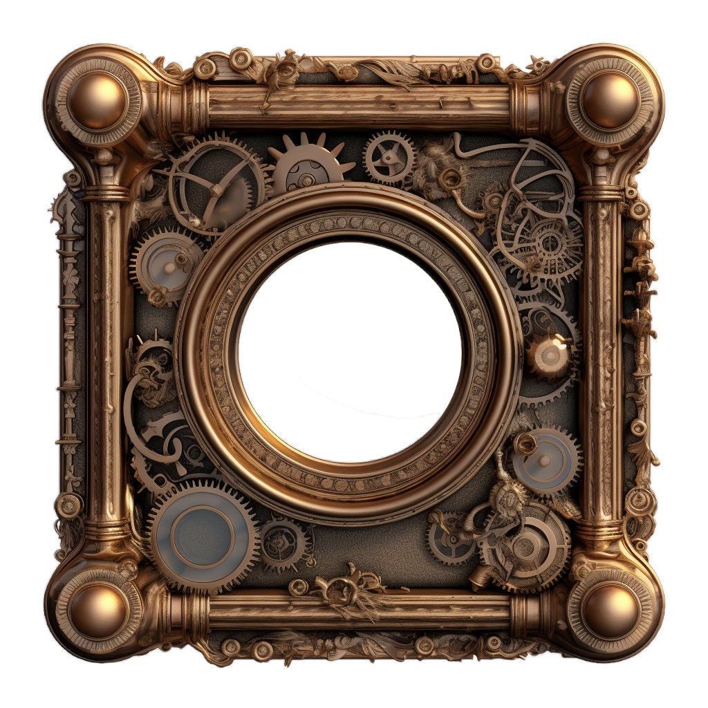 Steampunk Frames, High Quality Clipart, Instant Download, 300 Dpi, Transparent PNG Files ...