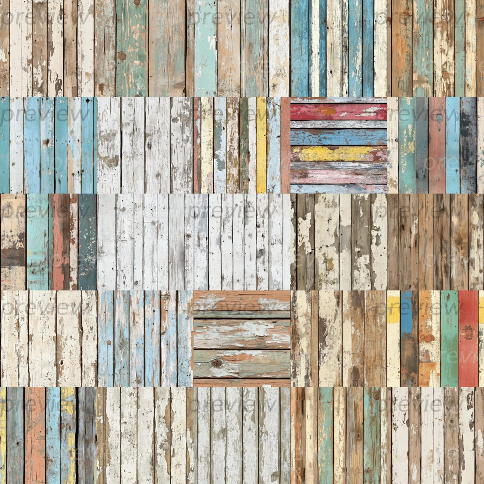 25 Seamless Rustic Wood Textures, Distressed Planks Digital Paper ...