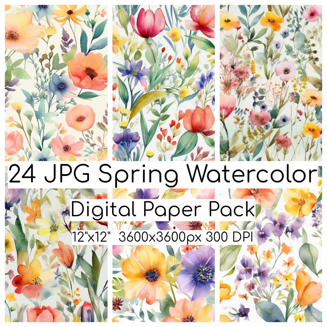Floral Digital Paper Seamless Pattern Flower Pattern. Floral Clipart ...