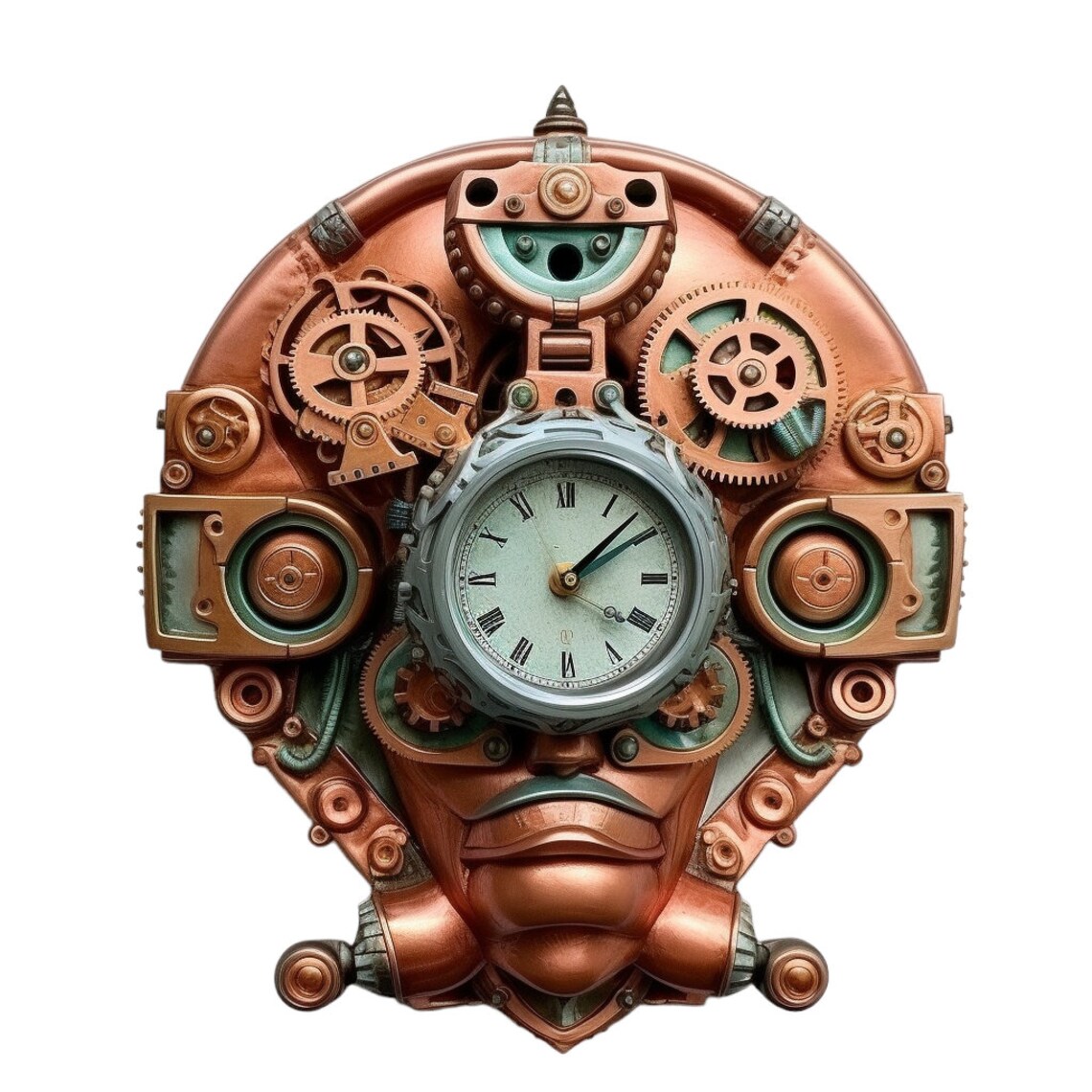 Steampunk Clock Clipart Instant Download Digital Transparent PNG Images Fantasy Illustrations ...