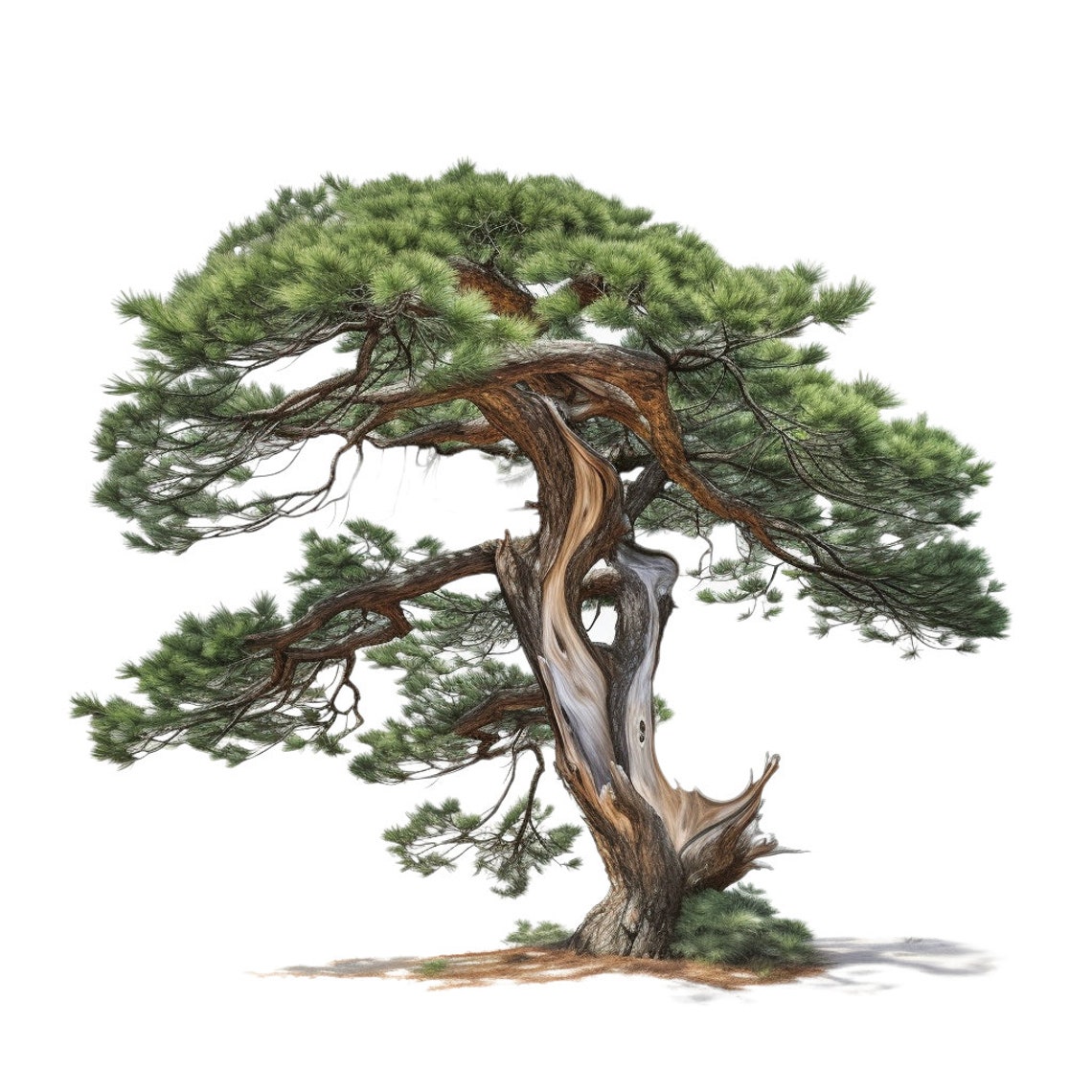 Scots Pine Trees Watercolor Clipart, Scots Pine Clipart JPG, Watercolor ...