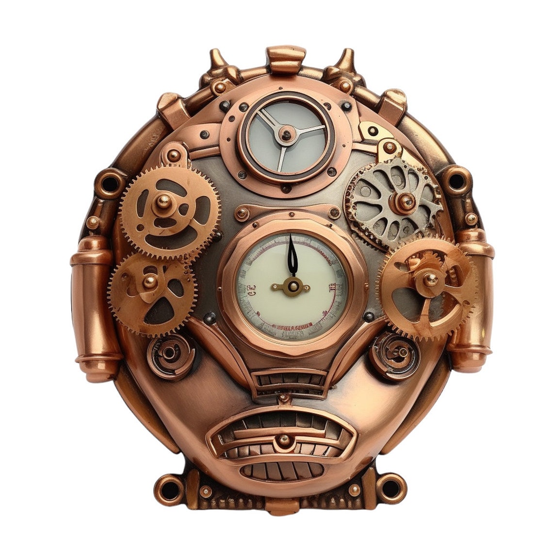 Steampunk Clock Clipart Instant Download Digital Transparent PNG Images Fantasy Illustrations ...