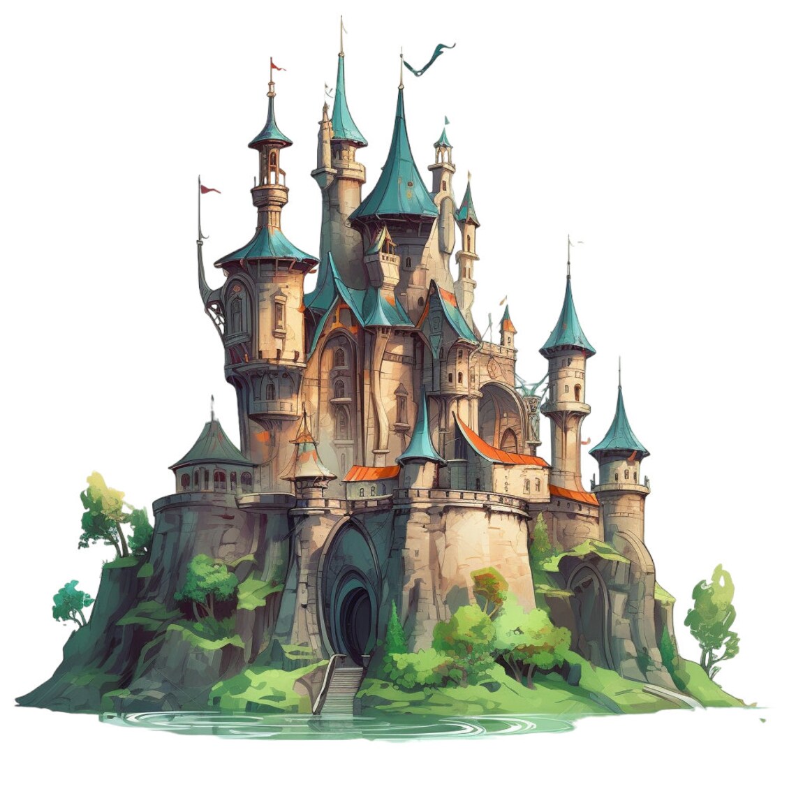 Fantasy Castle Clipart Bundle 10 High Quality Transparent PNG Images ...