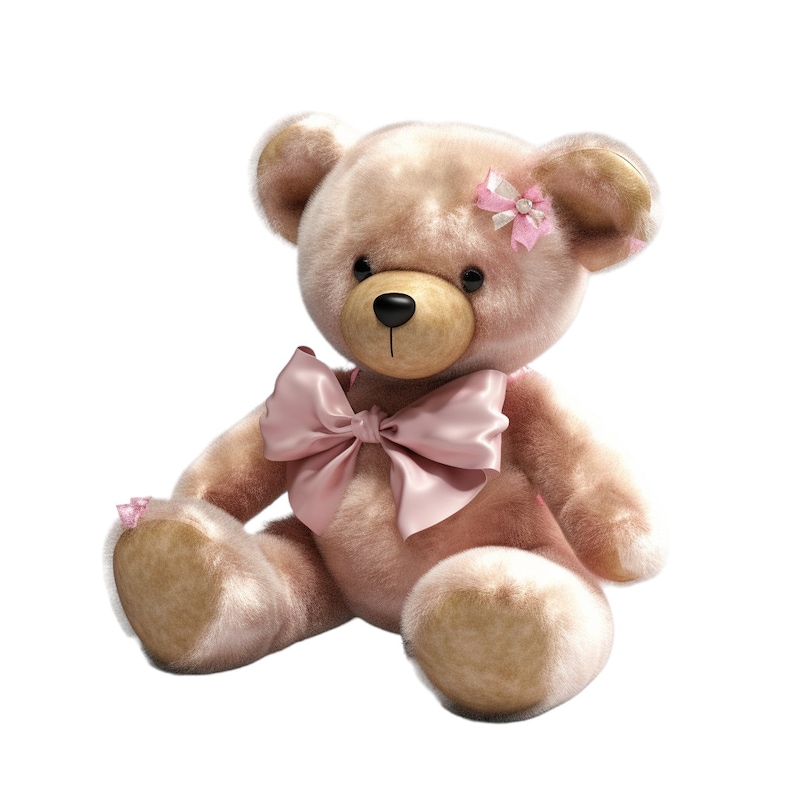 Teddy Bear With Pink Bow Clipart, 10 High Quality Transparent Png's ...